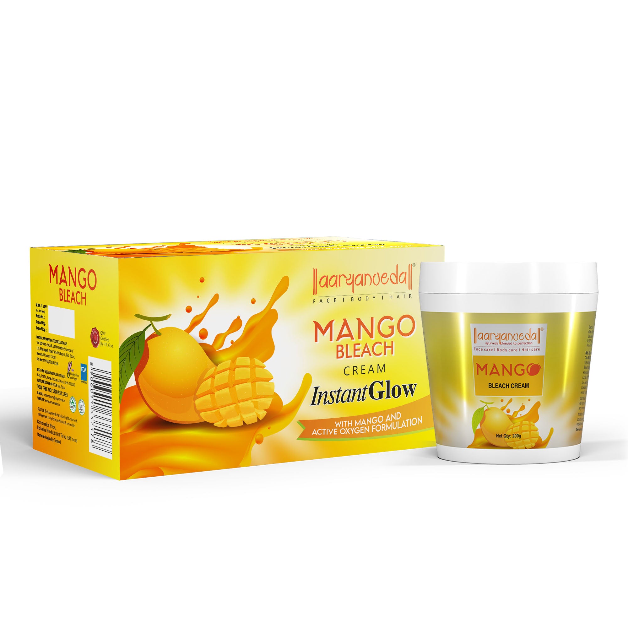 Mango Bleach Cream with Mango And Active Oxygen Formulation-250 gm ...