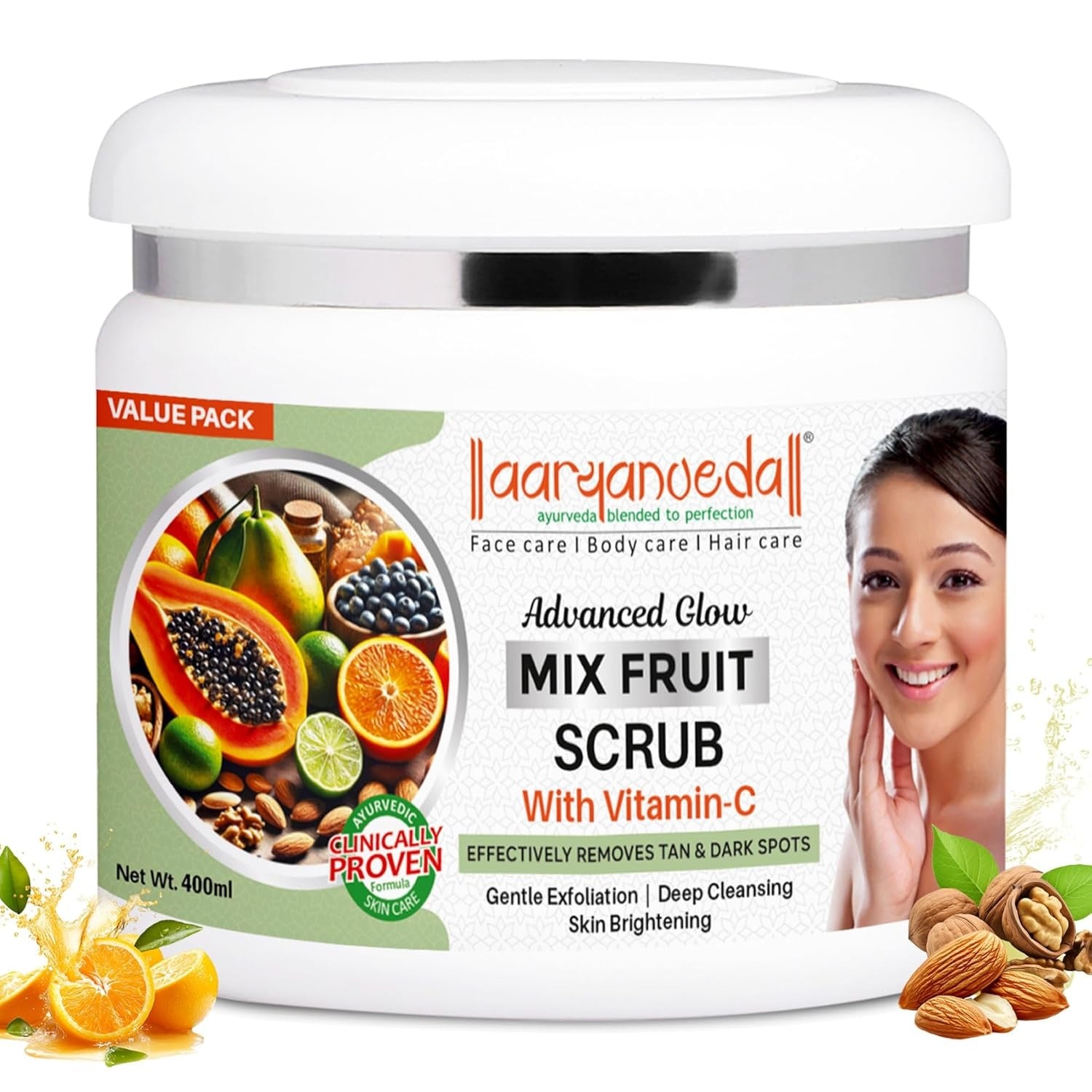 Mix Fruit Scrub with Vitamin-C-400gm – Aaryanveda